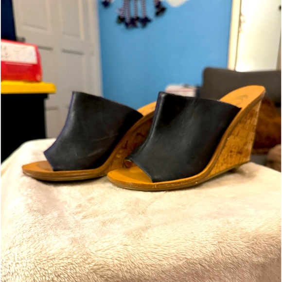 Charming Charlie | Shoes | Charming Charlies Black Wedge Size 6 | Poshmark